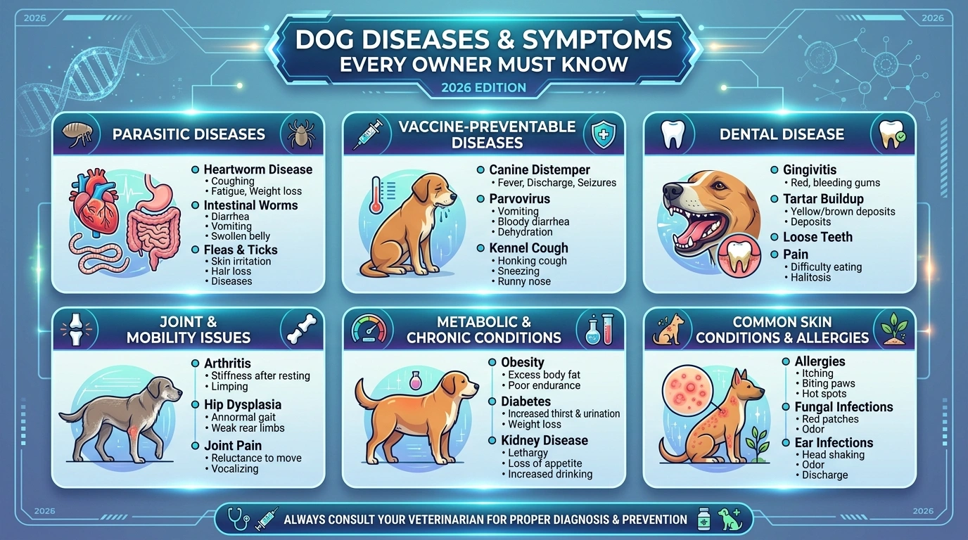 Dog Diseases and Symptoms Every Owner Must Know 2026 - DOG FOOD